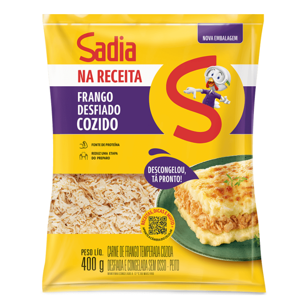 Sadia - Frango desfiado cozido Na Receita Sadia